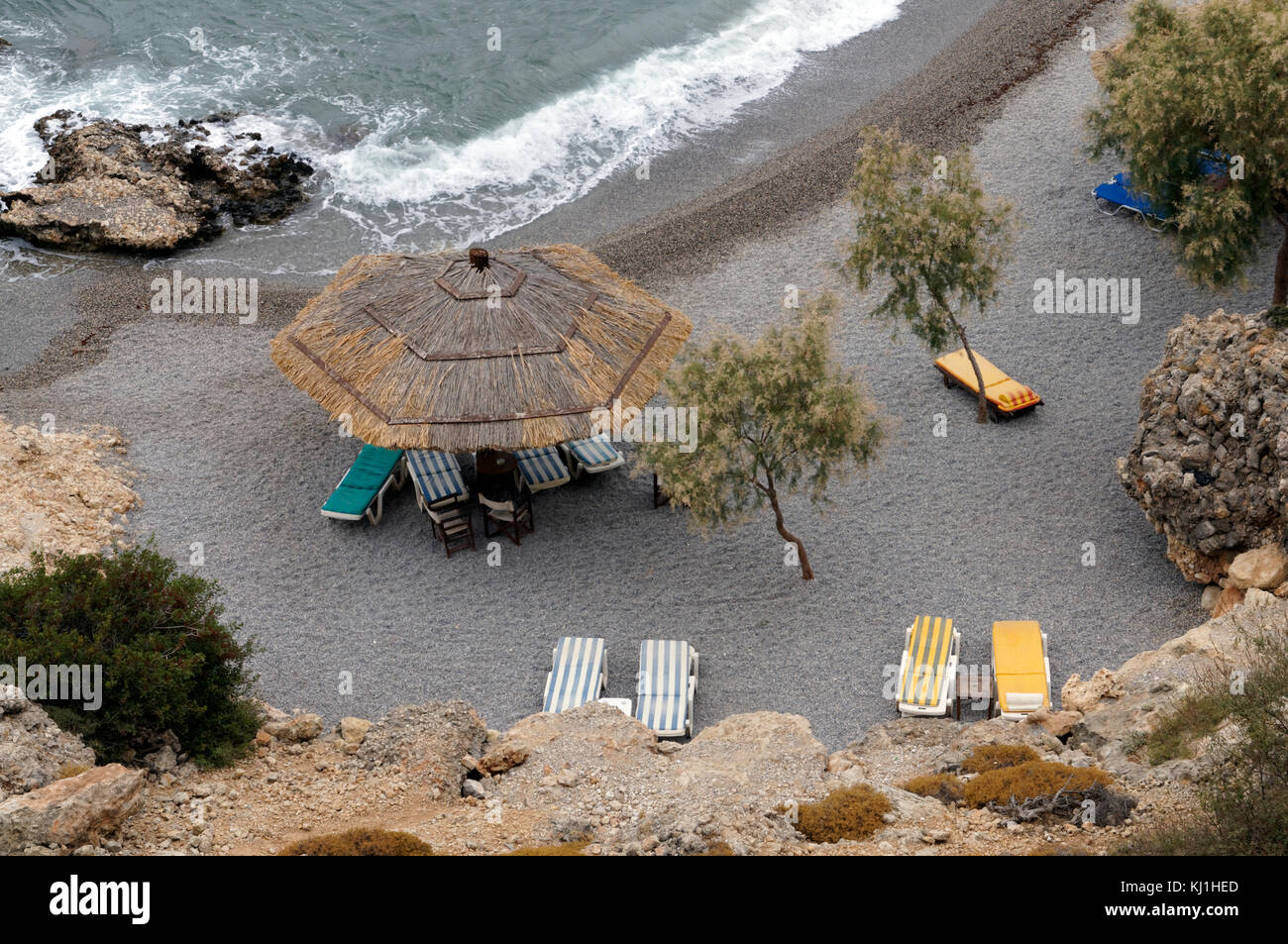 Grande Blue Bay on a dull stormy day, Stegna, Archangelos, Rhodes ...