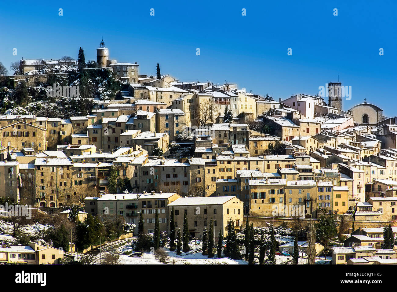 Europe, France, Var, Haut-Var, Fayence. The perched village of Fayence ...
