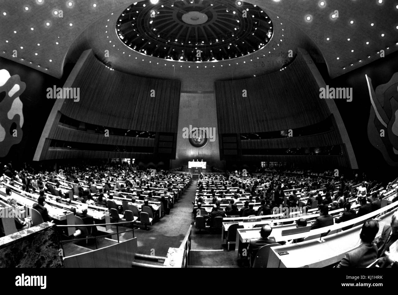 Photograph taken during a session of the United Nations General ...
