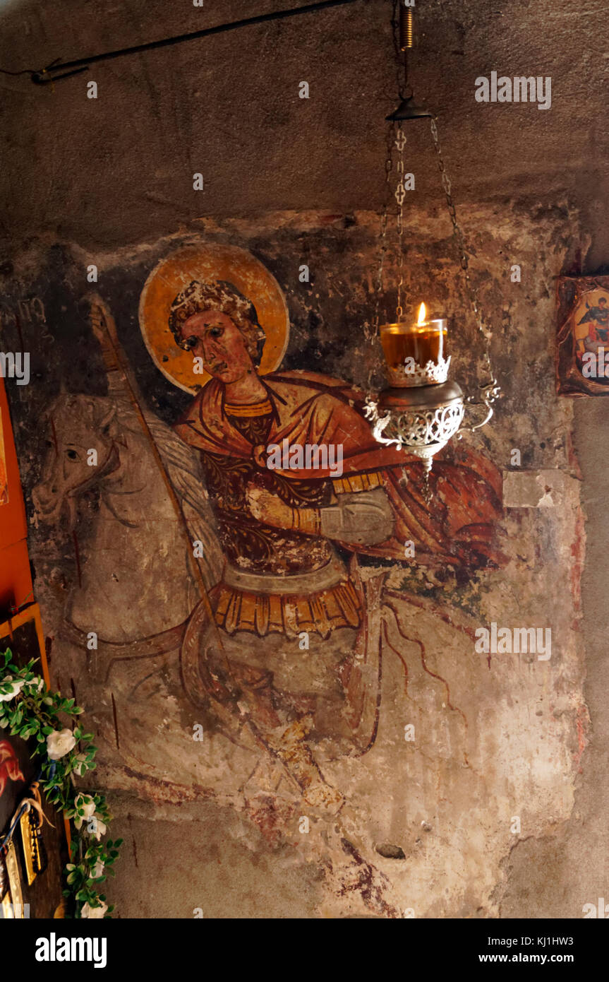 Painting of St George, St Georges monastery, Petronas, Archangelos ...