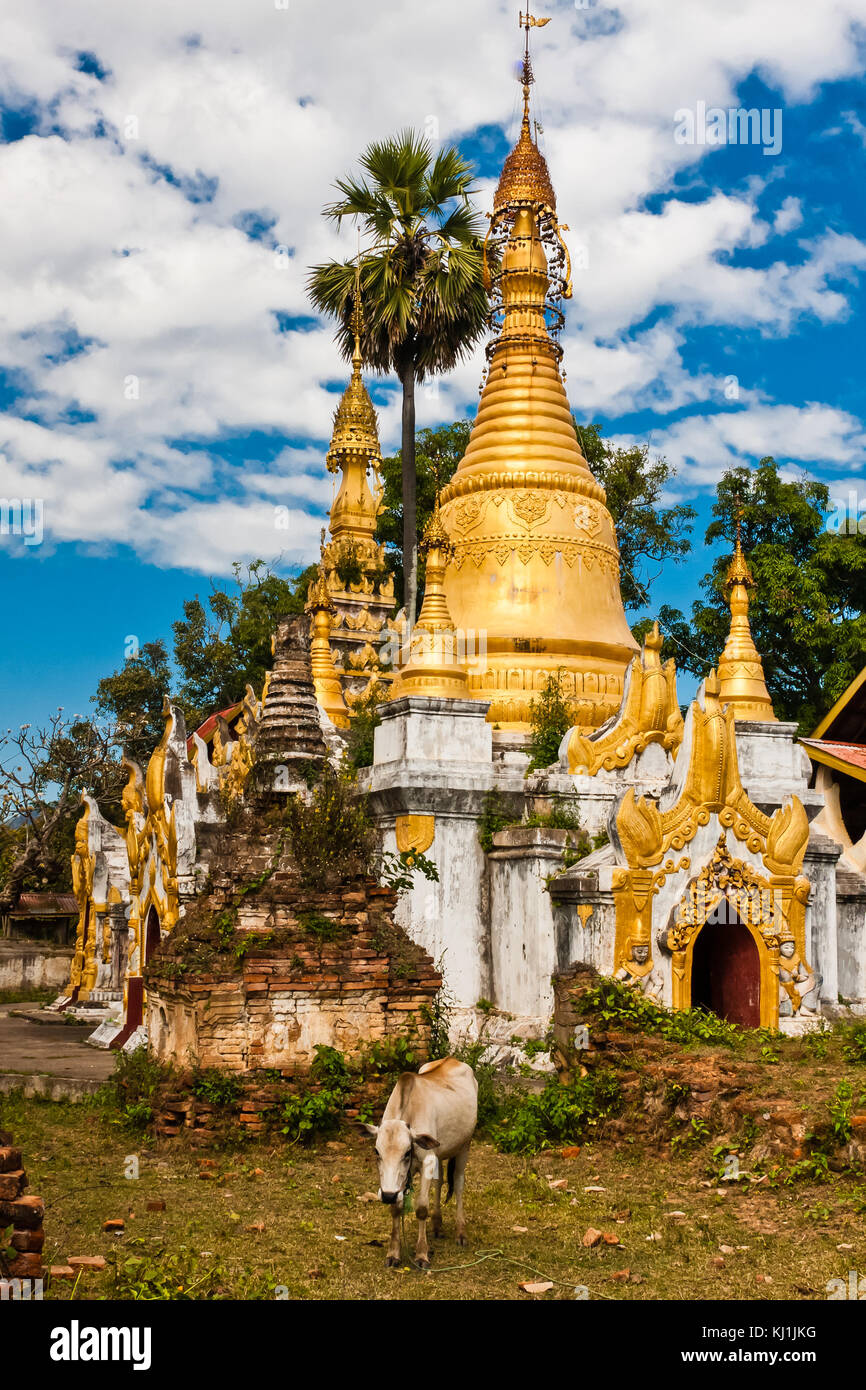 The stupas of Sagar, Taunggyi, Myanmar Stock Photo - Alamy