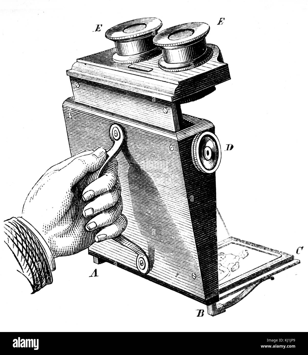 Engraving depicting a Wheatstone stereoscope. Sir Charles Wheatstone ...