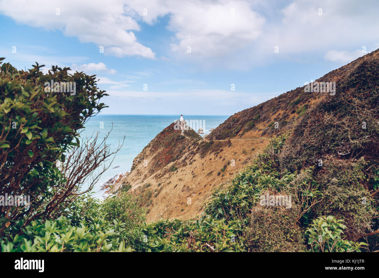 Nuggets Point Lighthouse, New Zealand Stock Photo - Alamy