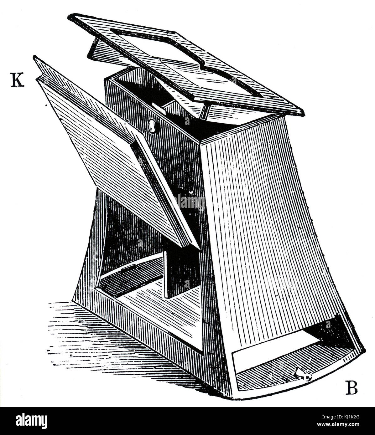 Engraving depicting a Wheatstone stereoscope. Sir Charles Wheatstone ...