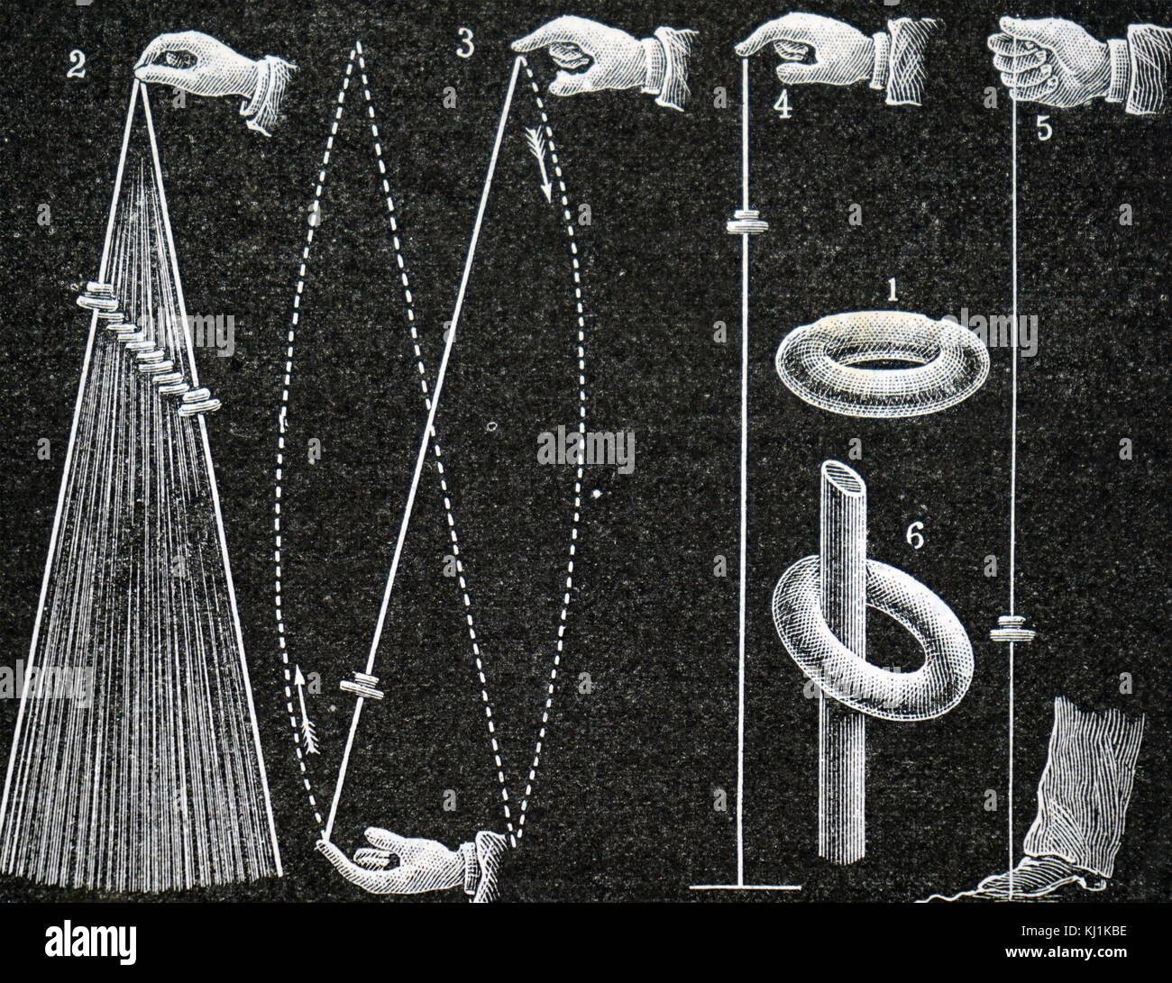 Engraving depicting various gravity demonstrations. Dated 19th Century ...