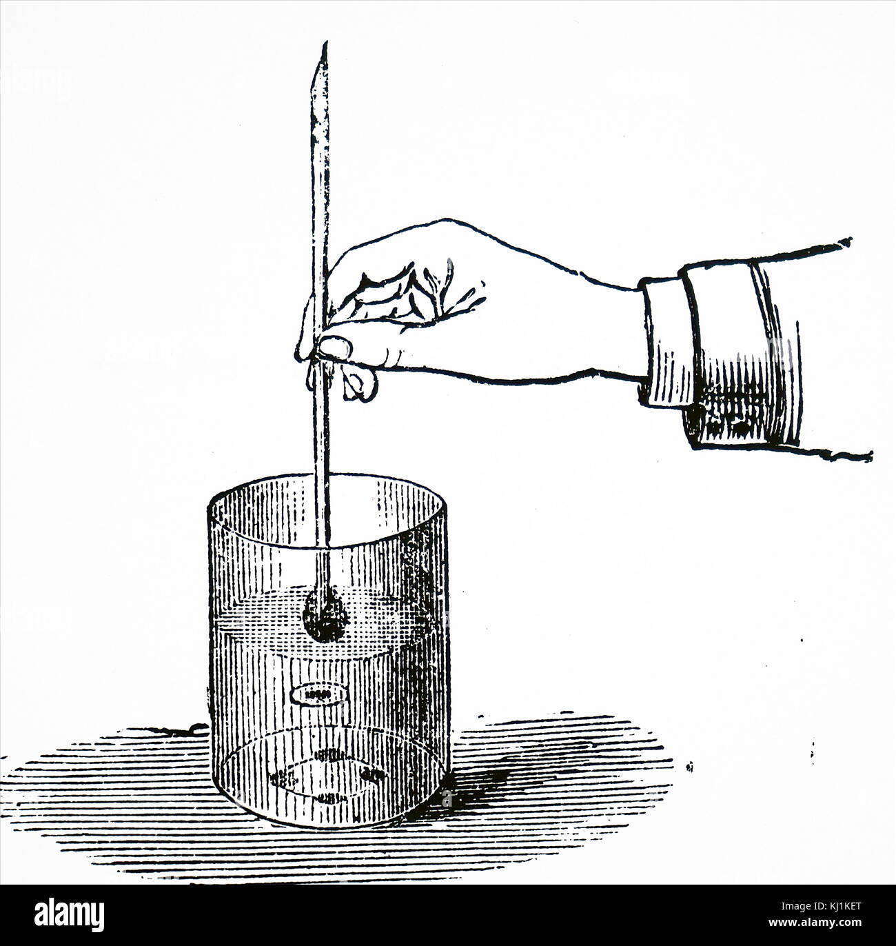 Engraving depicting the studying of vortex rings in liquid. A vortex ...