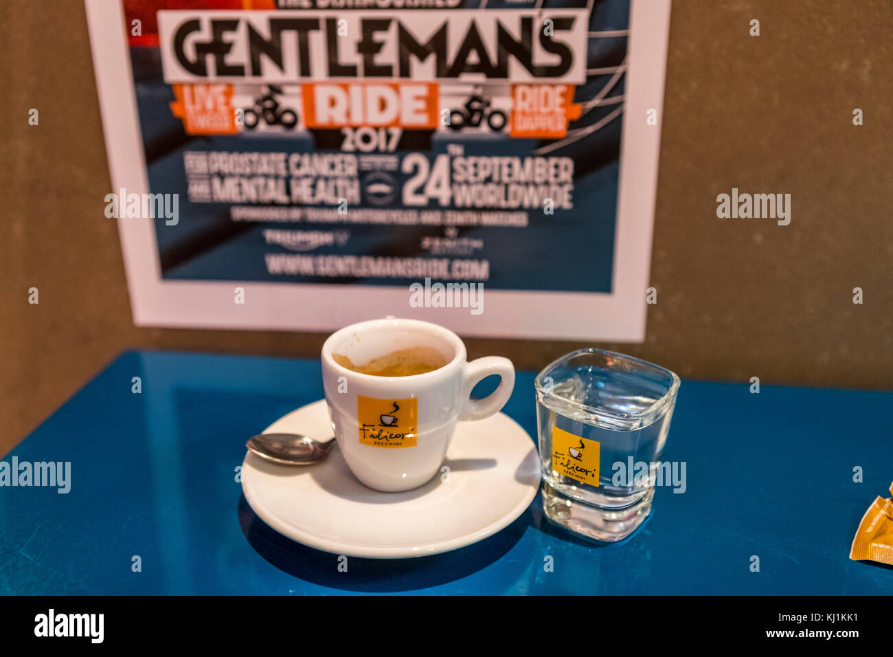 Gentlemen's Ride poster with an espresso, Al Bar, Mercato del Erbe ...