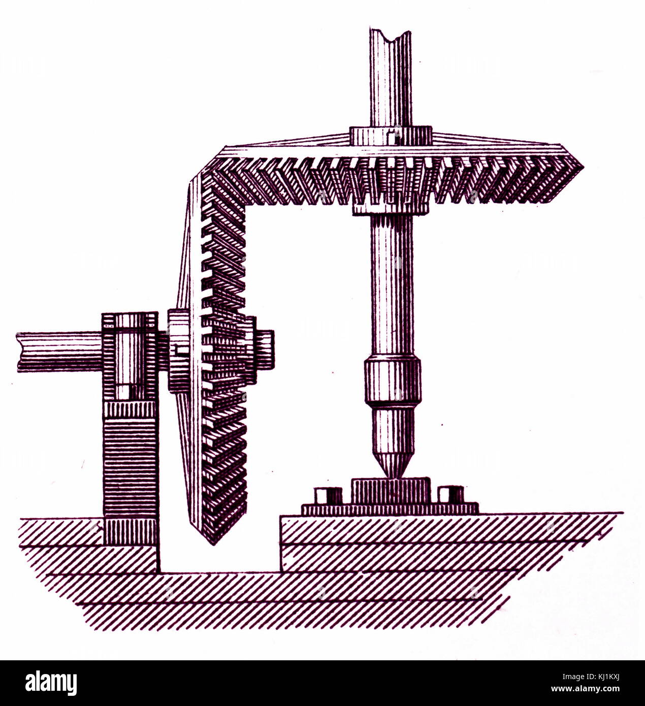 Illustration of an nineteenth century cog and gear mechanism Stock ...