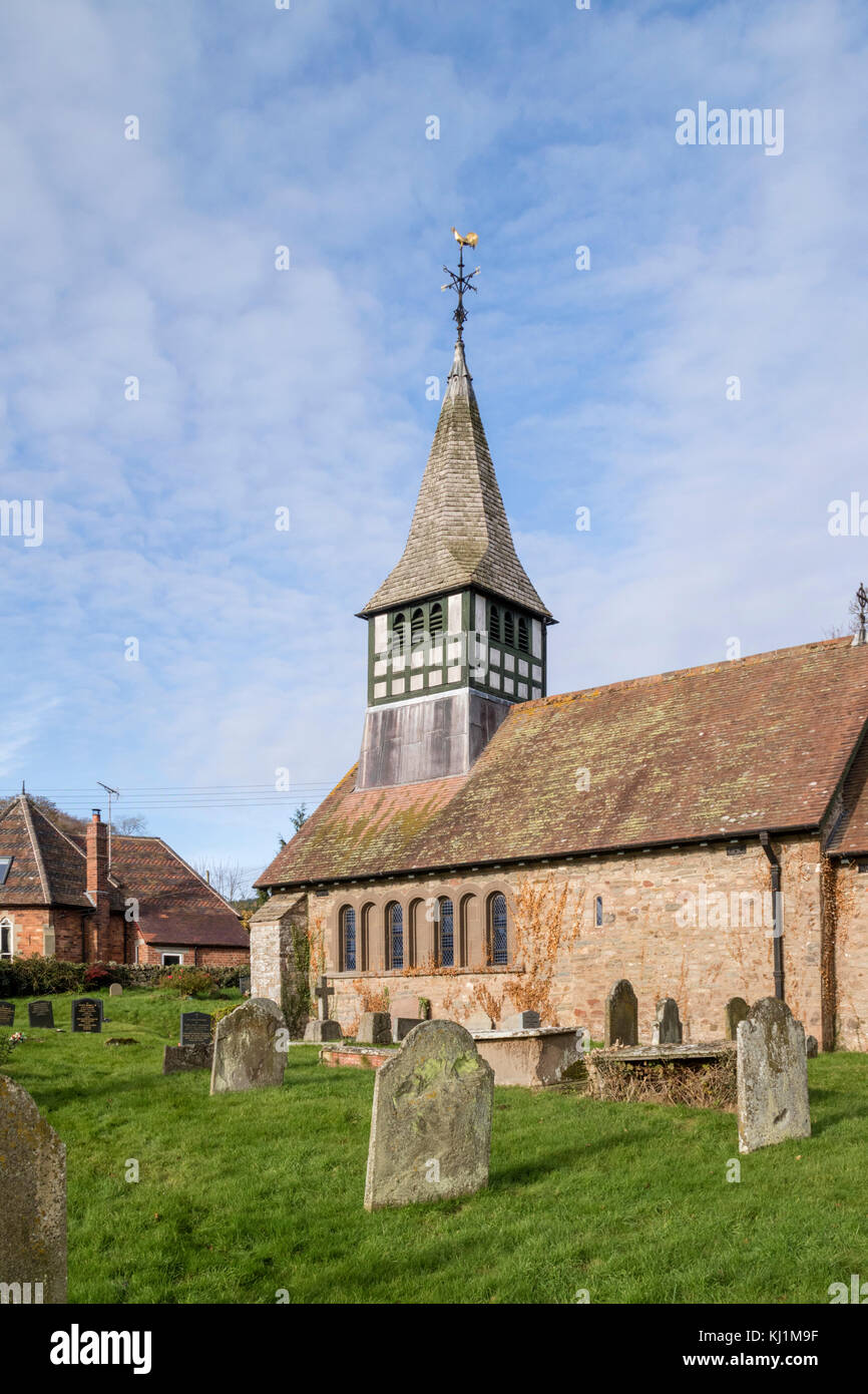 St Mary's Church in the village of Bedstone, Shropshire, England, UK ...