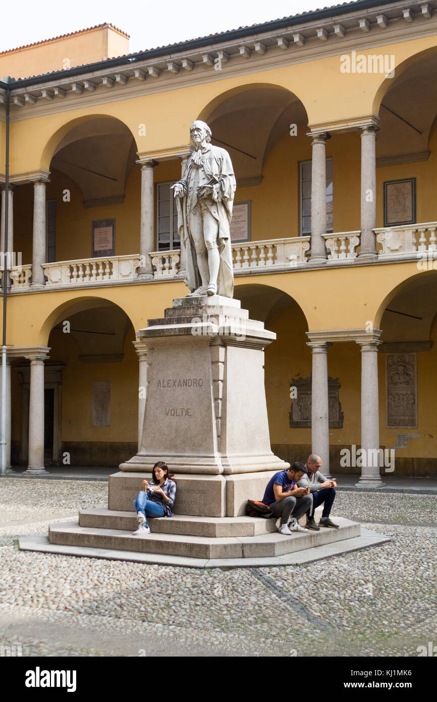 The statue of Alessandro Volta (Alessandro Giuseppe Antonio Anastasio ...