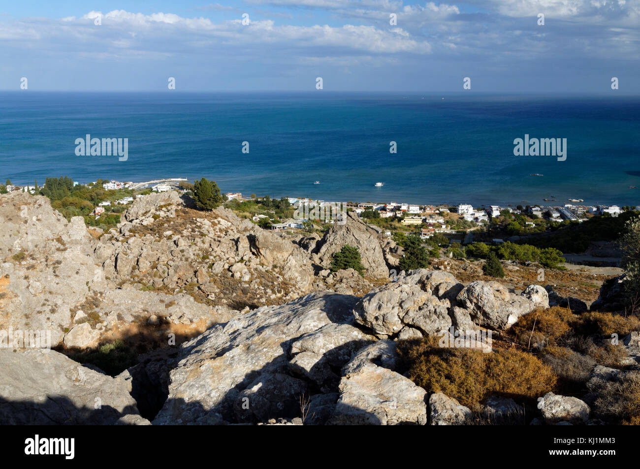 The seaside village of Stegna from above, Archangelos, Rhodes ...