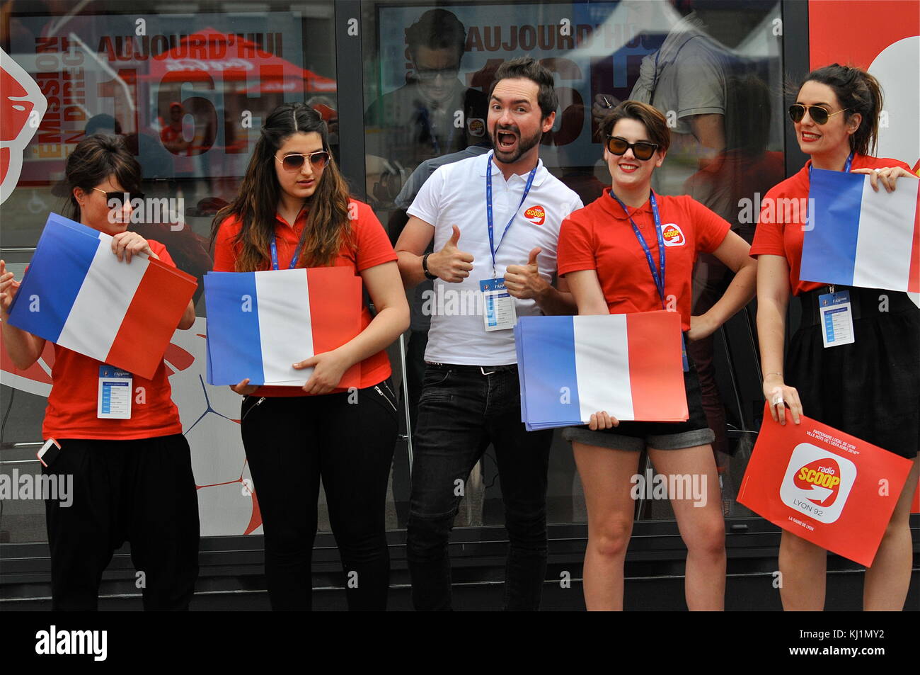 EURO 2016: general view of Lyon fan zone at Bellecour square, Lyon ...