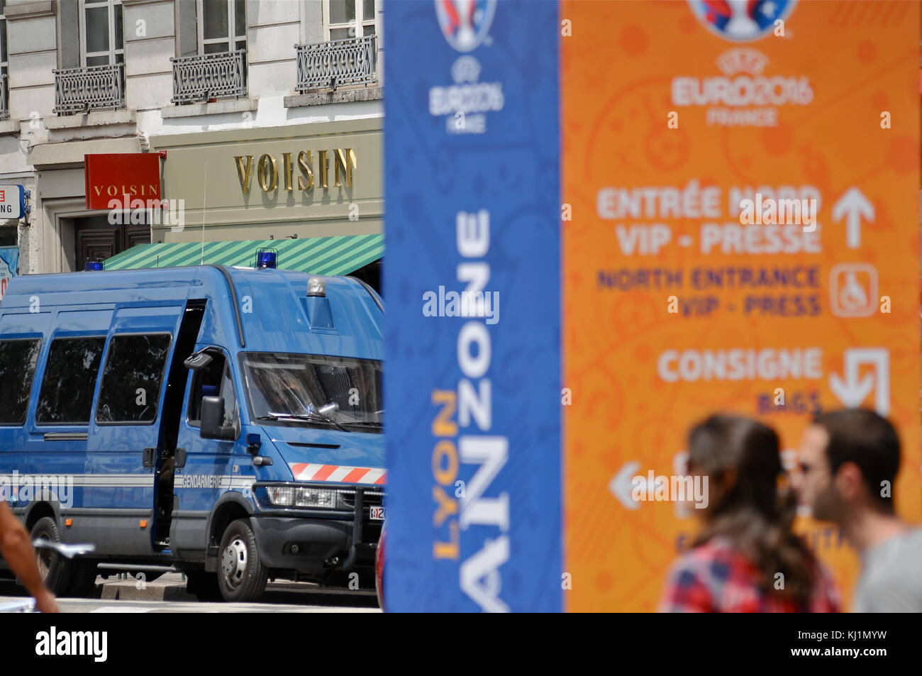 EURO 2016: general view of Lyon fan zone at Bellecour square, Lyon ...