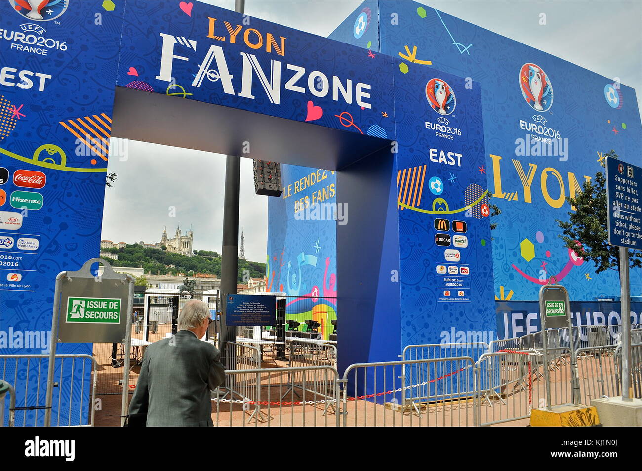EURO 2016: general view of Lyon fan zone at Bellecour square, Lyon ...
