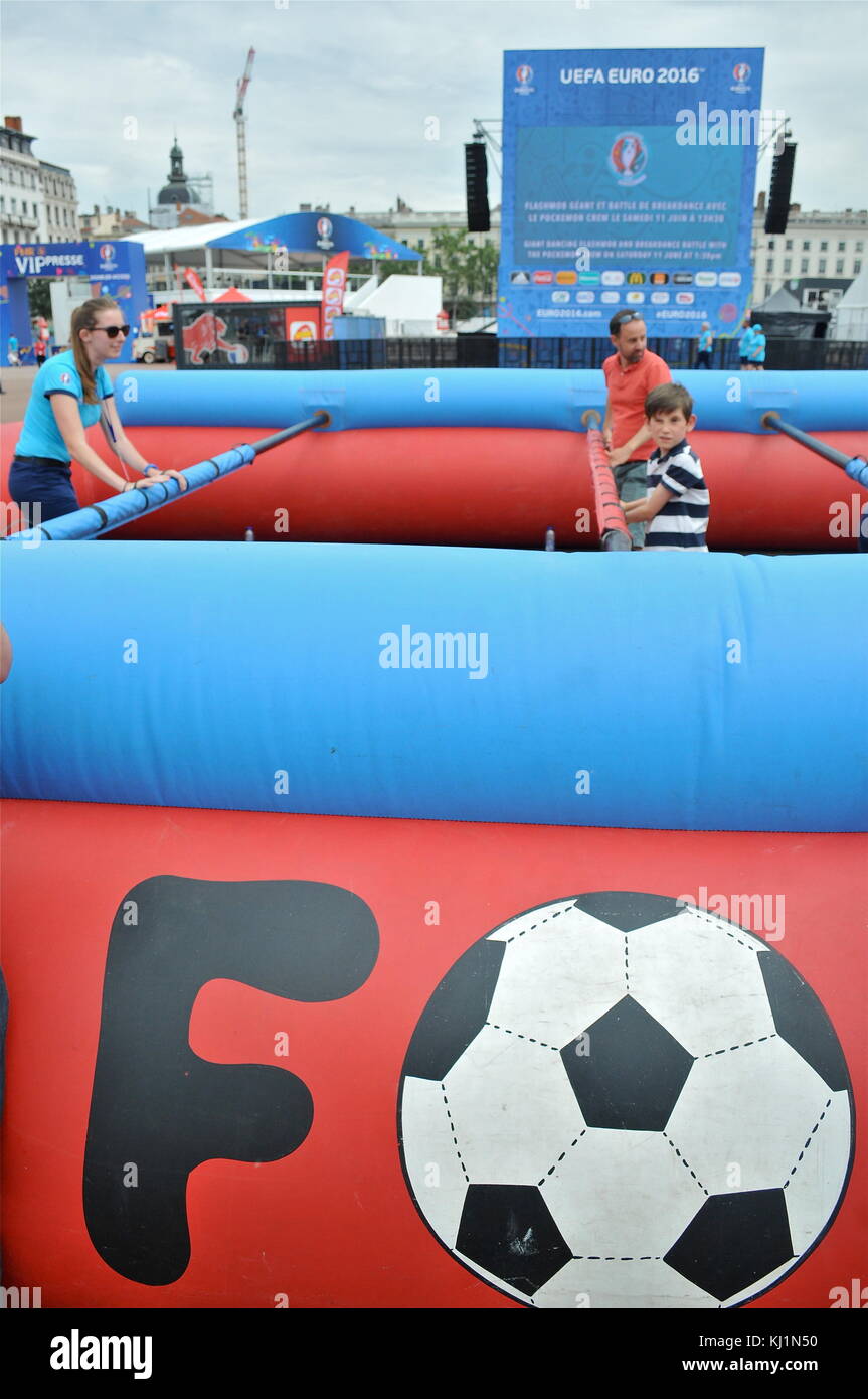 EURO 2016: general view of Lyon fan zone at Bellecour square, Lyon ...