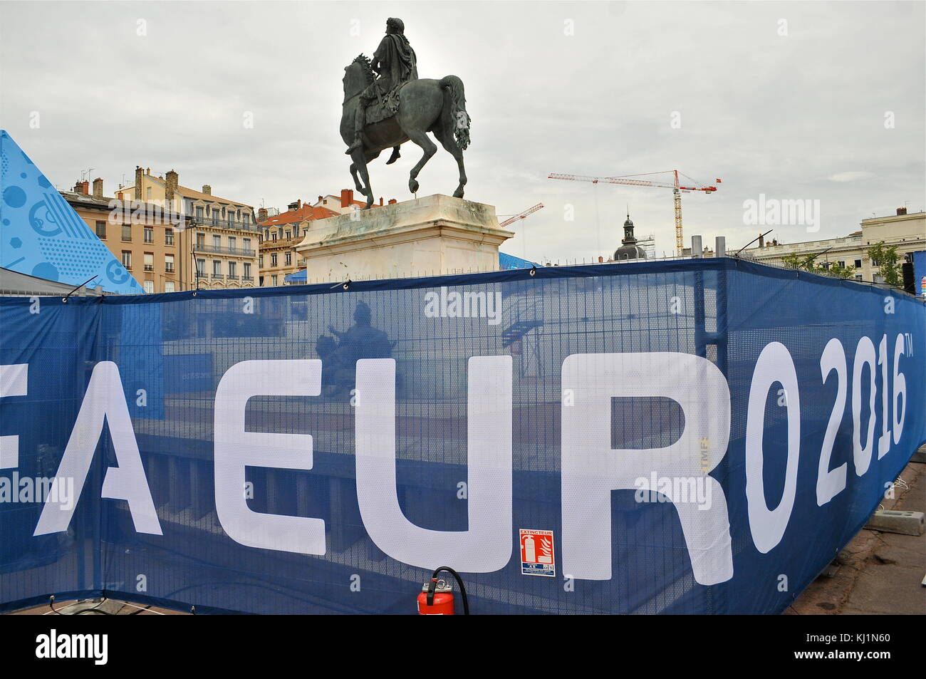 EURO 2016: general view of Lyon fan zone at Bellecour square, Lyon ...
