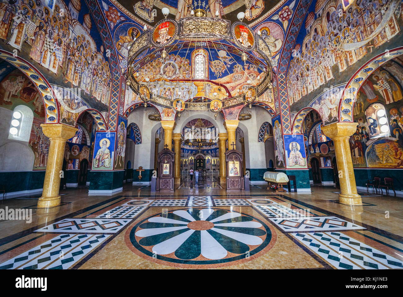 Interior of Saint Jovan Vladimir Orthodox temple in Bar coastal town in ...