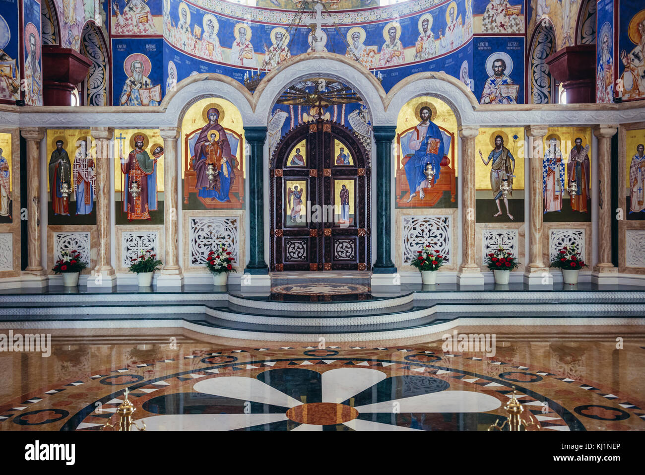 Iconostasis of Saint Jovan Vladimir Orthodox temple in Bar coastal town ...