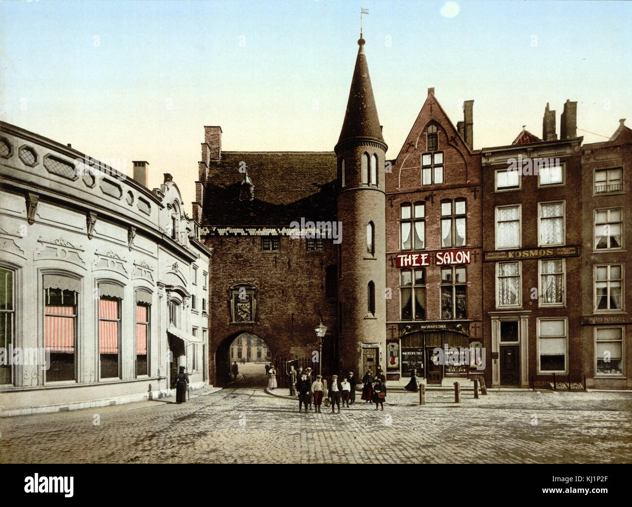 photomechanical print dated to 1900, depicting the Gevangenpoort ...
