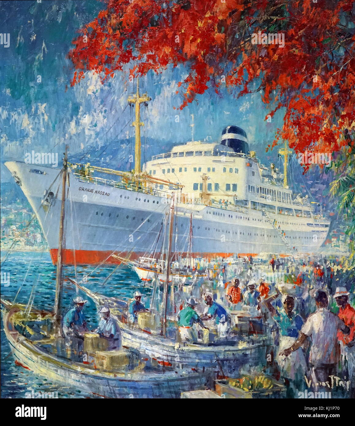 Painting by Victor Julien Trip (1913-1975) 'Oranje Nassau' seen on the ...