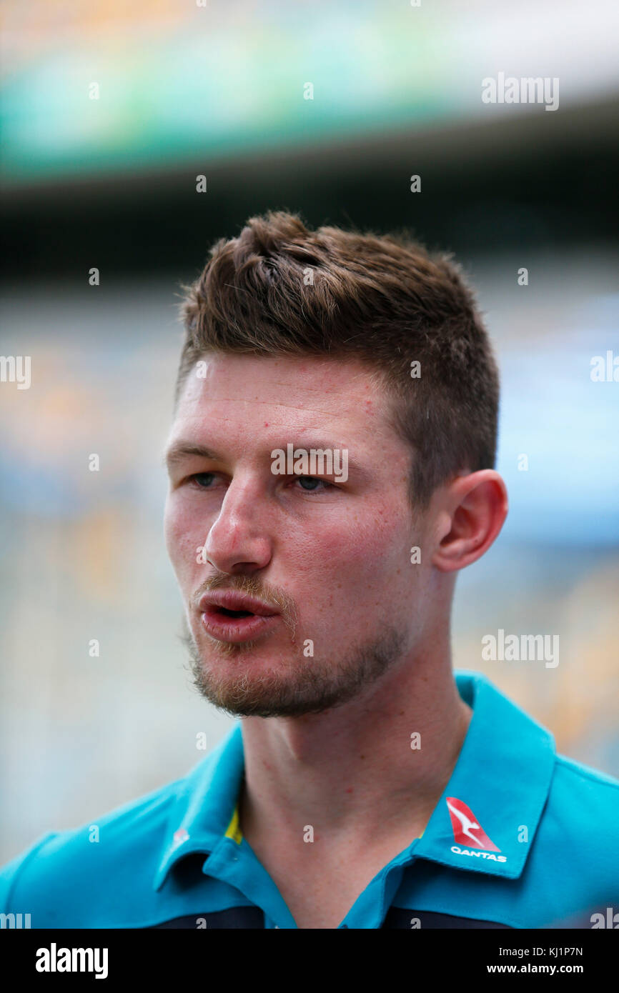 Australia's Cameron Bancroft during a press conference at The Gabba ...