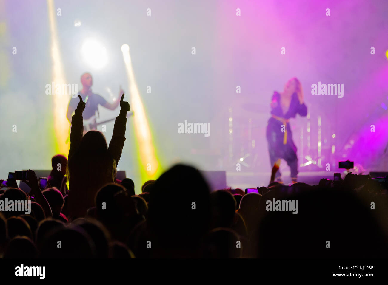 Group performing at live concert Stock Photo - Alamy