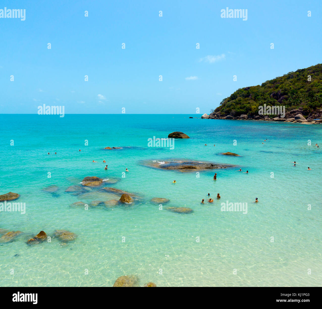 Coral beach panorama Stock Photo - Alamy