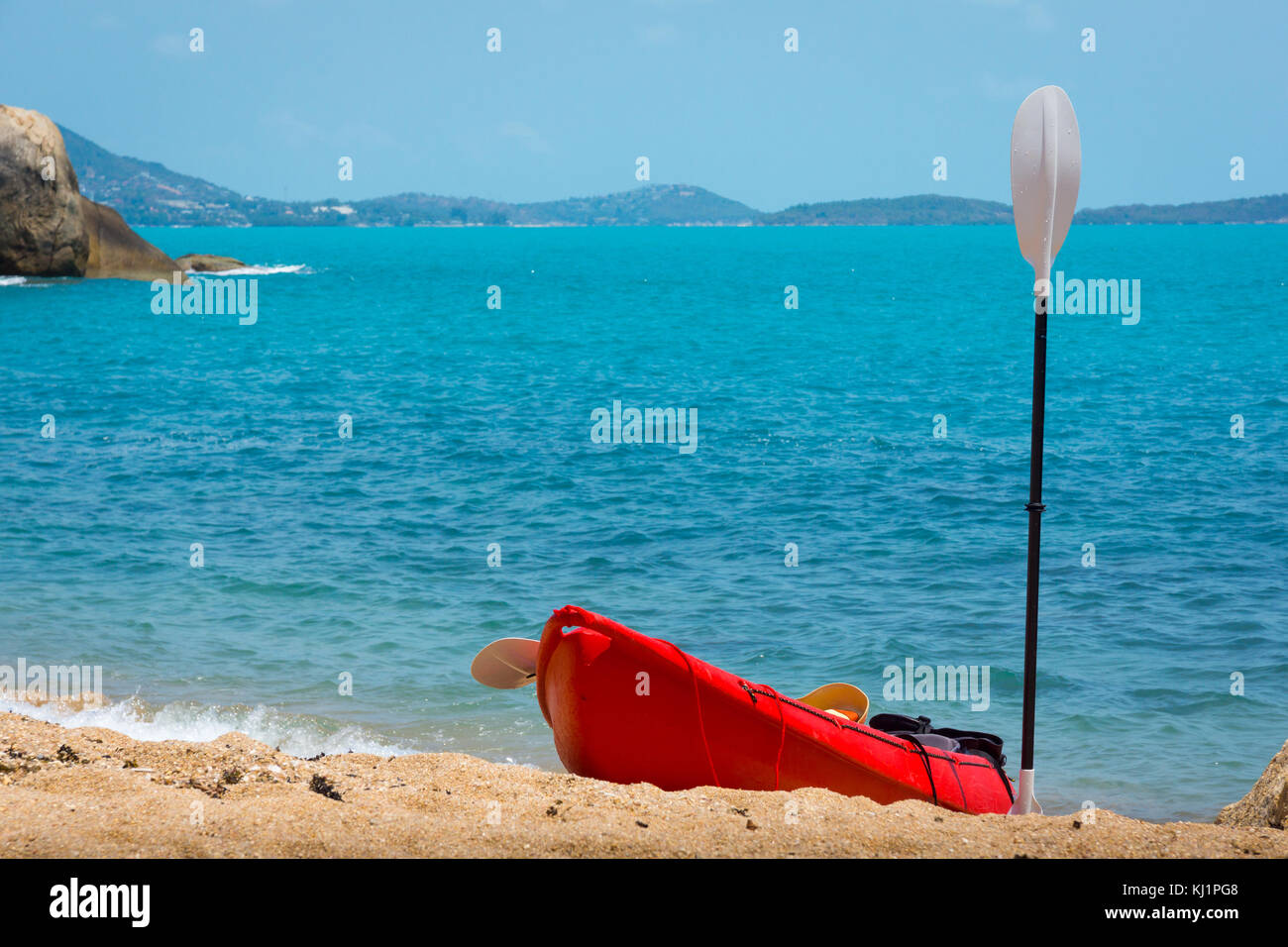 Kayak on the beach Stock Photo - Alamy