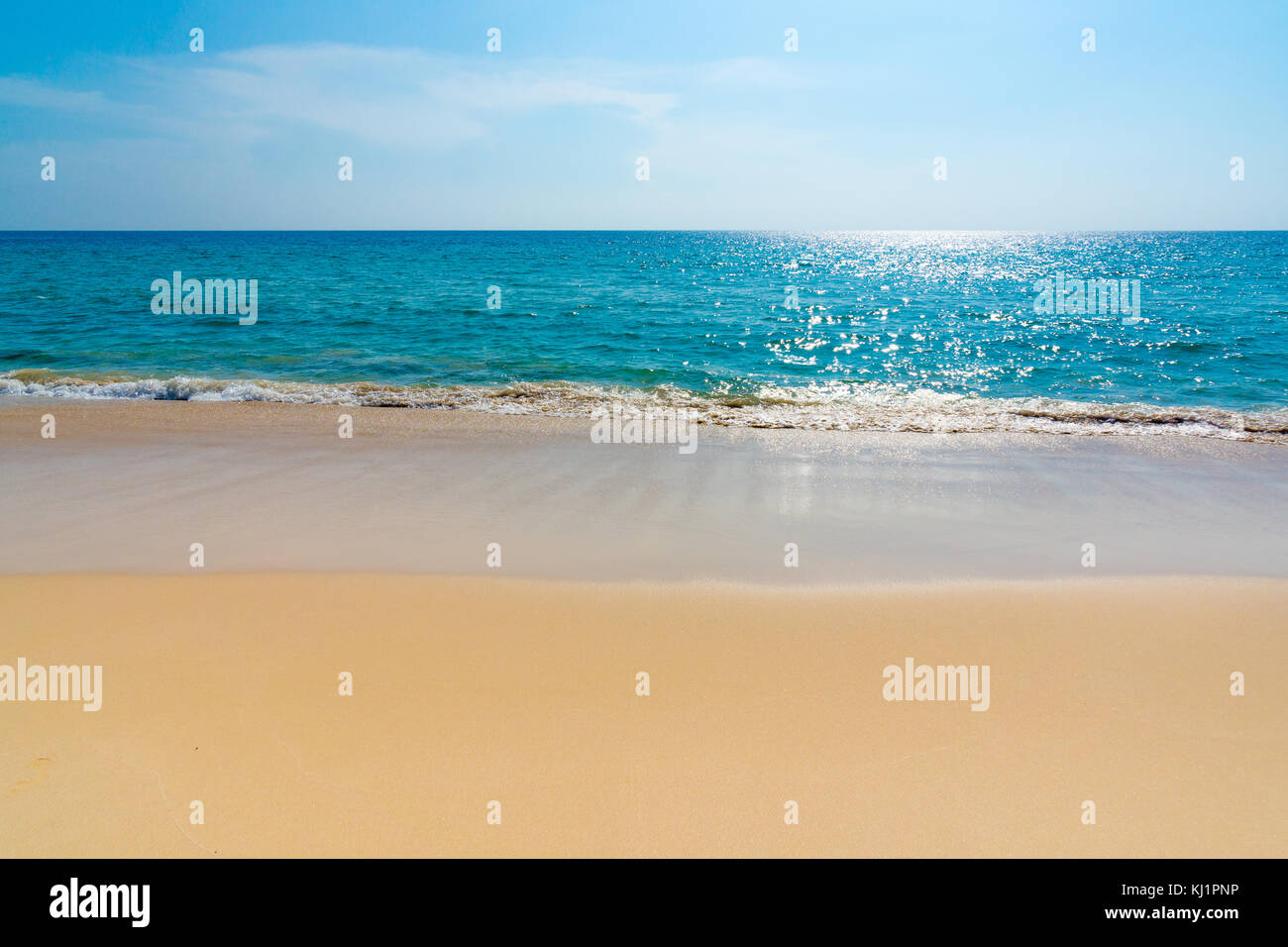 Beach landscape, calm water, nobody Stock Photo - Alamy