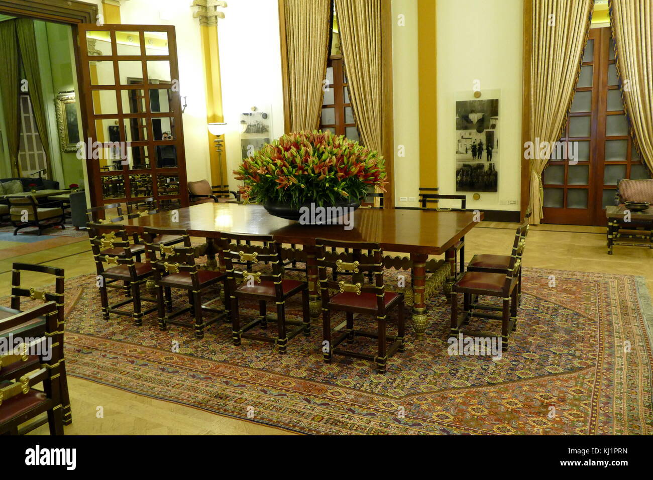 Meeting room inside the King David Hotel in Jerusalem, Israel. Opened ...