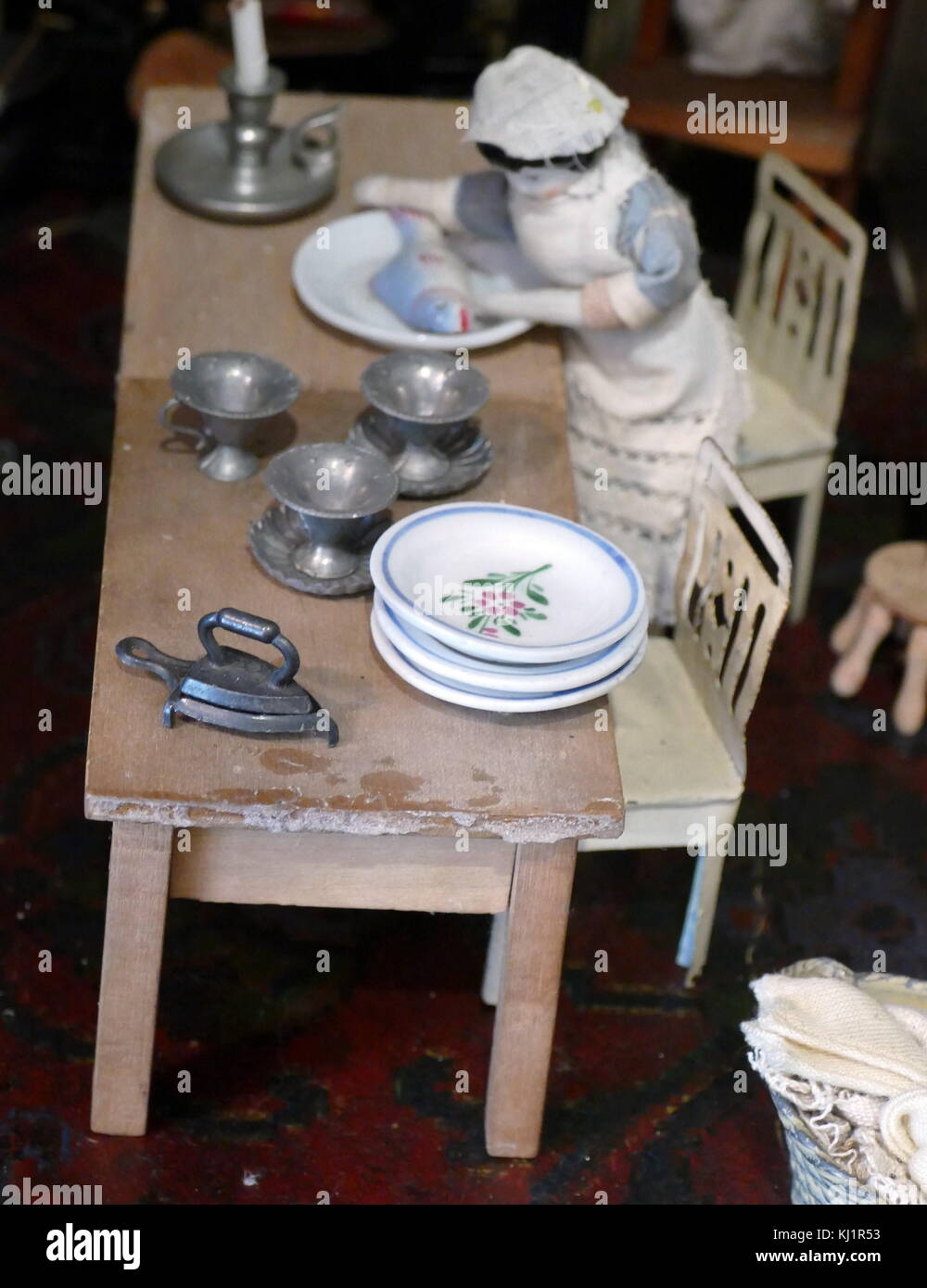 Interior of an early Victorian Dolls House (Tregear Manor, Cornwall ...
