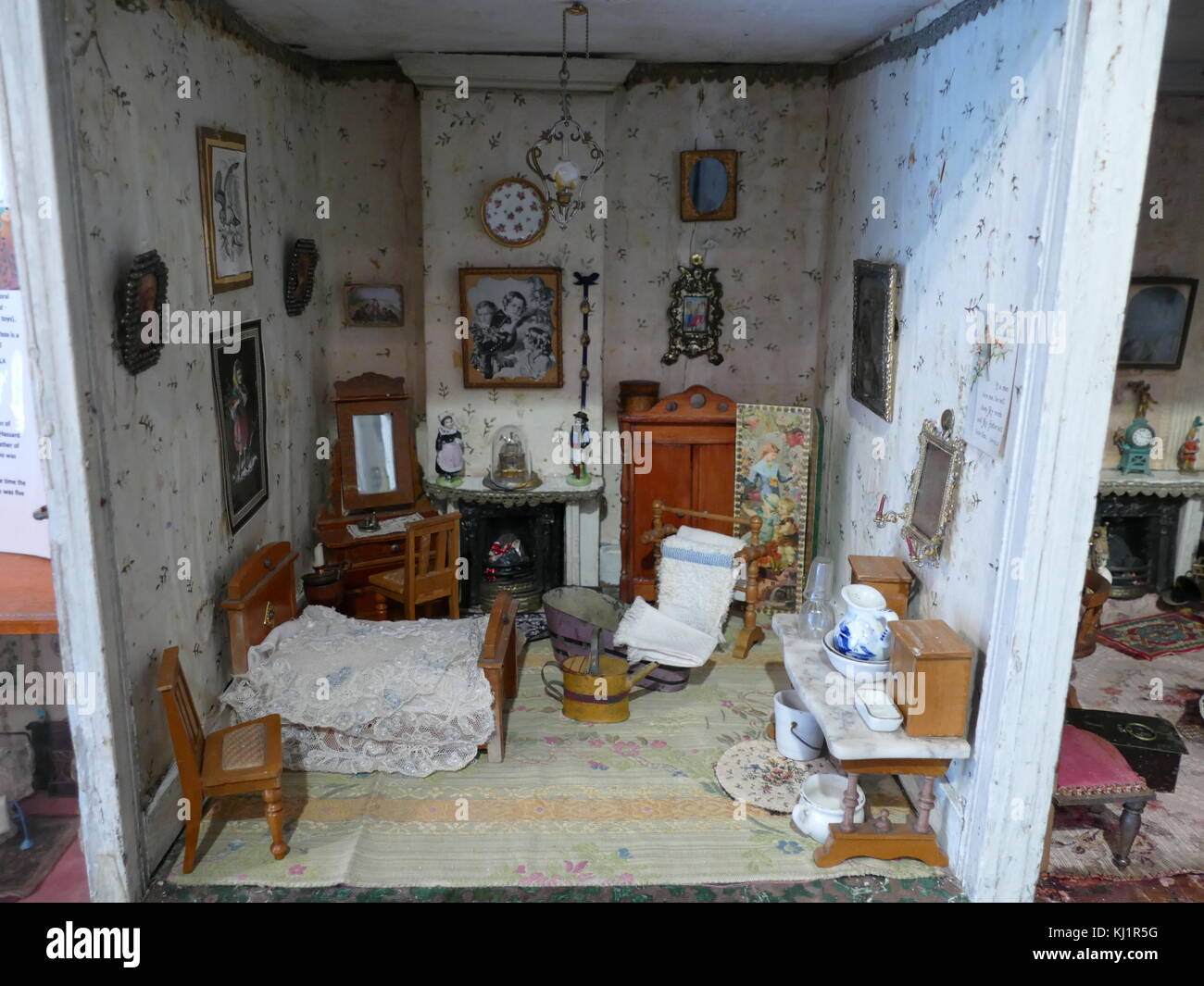 Interior of an early Victorian Dolls House (Tregear Manor, Cornwall ...