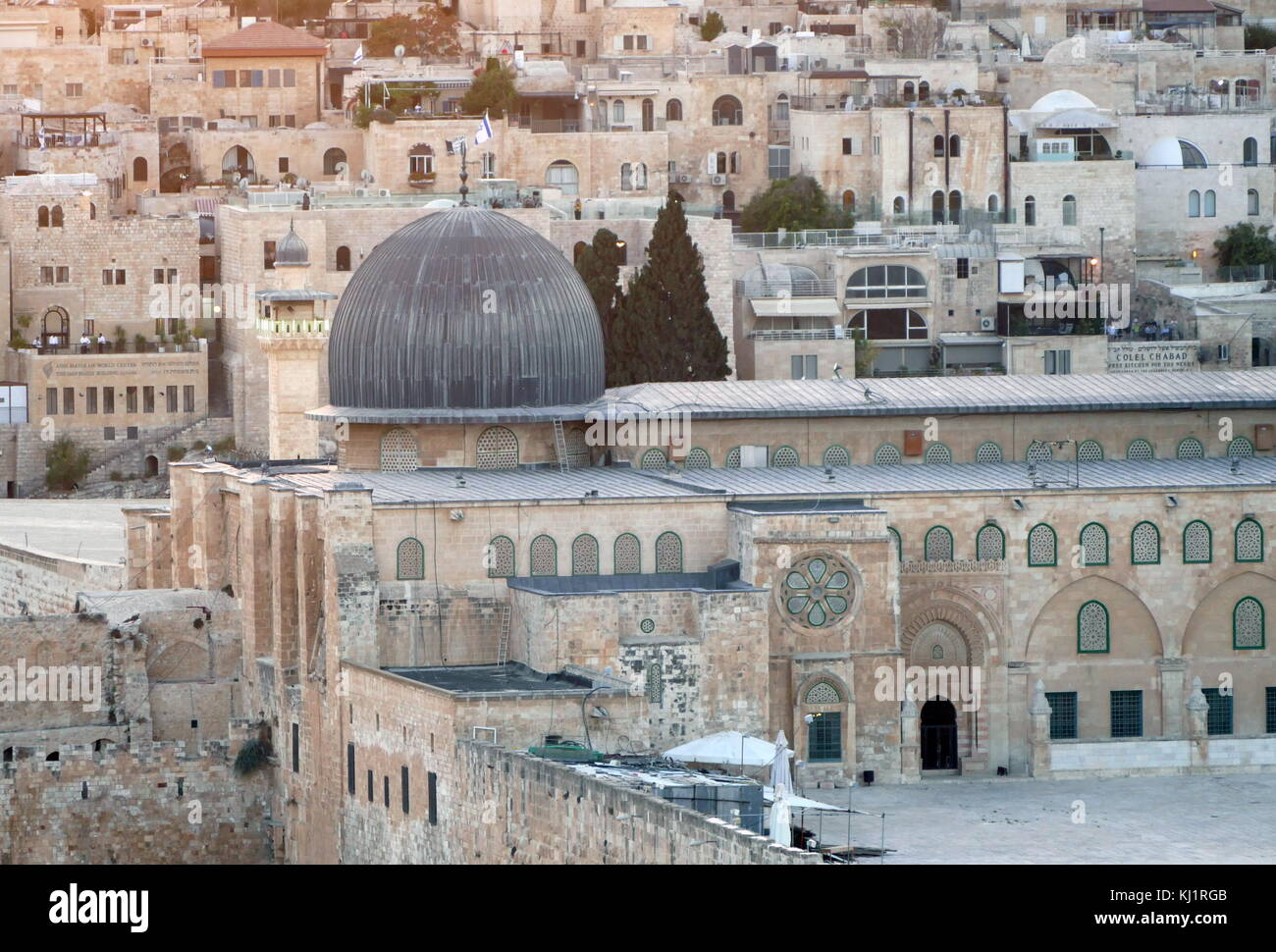 view of the Temple Mount and Mosque of El Aqsa, Jerusalem, Israel Stock ...