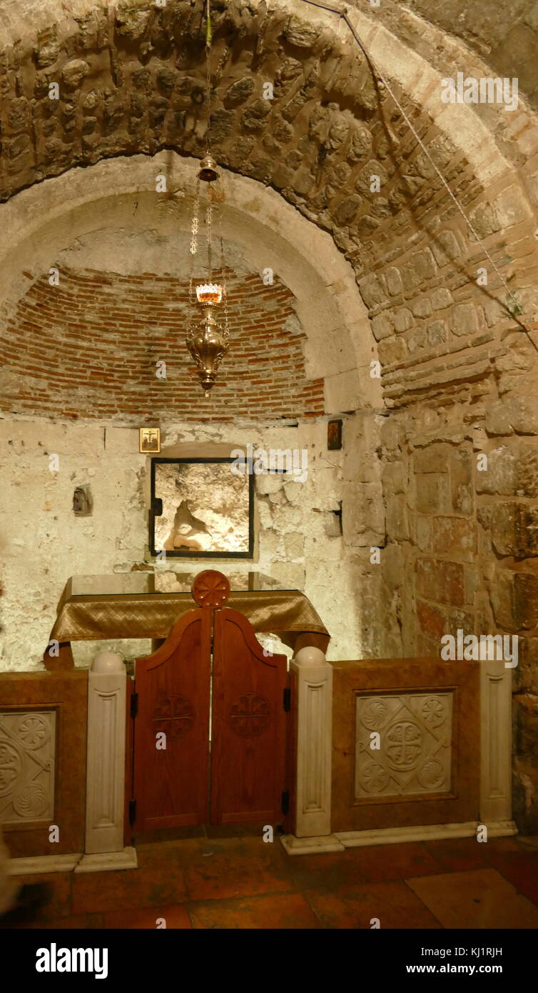 On the south side of the altar, is a stairway climbing to Calvary ...