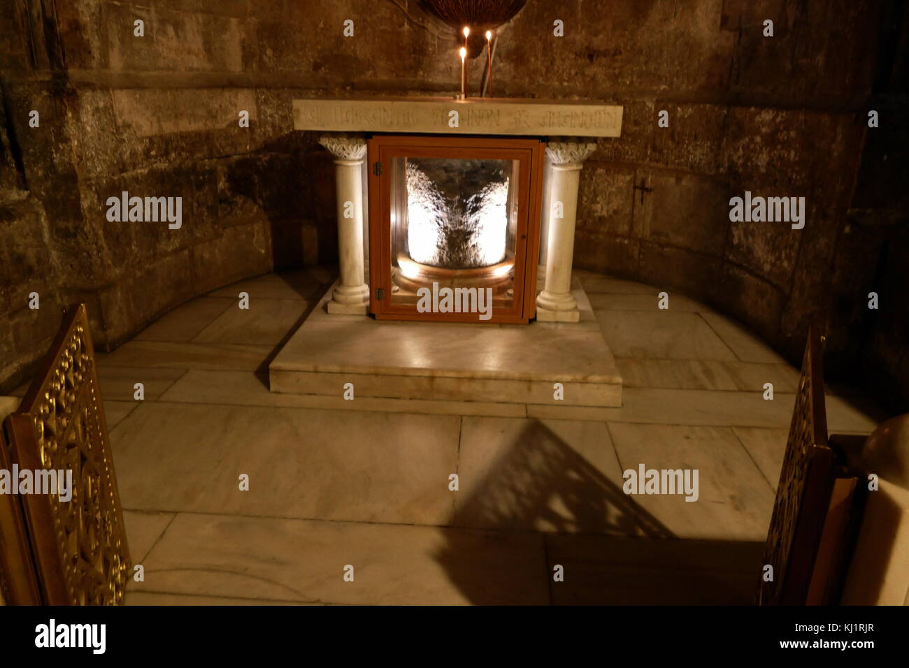 Calvary in the church of the holy sepulchre in jerusalem hi-res stock ...