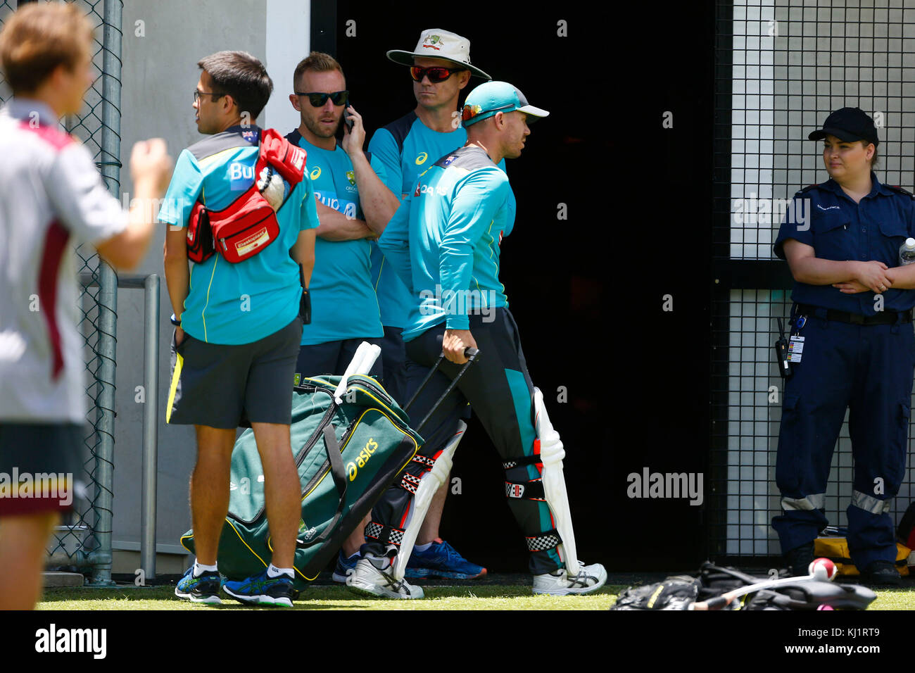 Australia's David Warner during a nets session at The Gabba, Brisbane ...