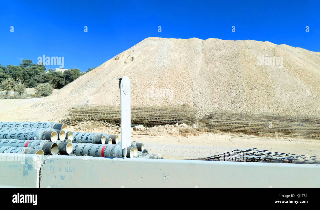 Arab stone quarry, in the Occupied Palestinian, West Bank around ...