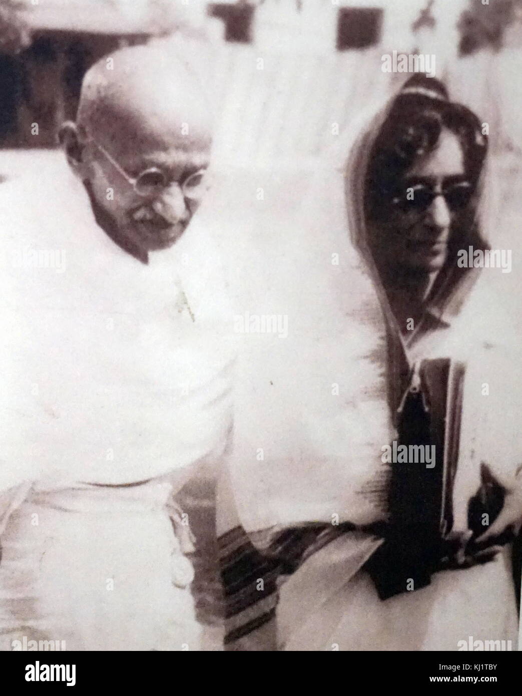 mahatma Gandhi with Rajkumari Amrit Kaur (1889 – 1964) health minister ...
