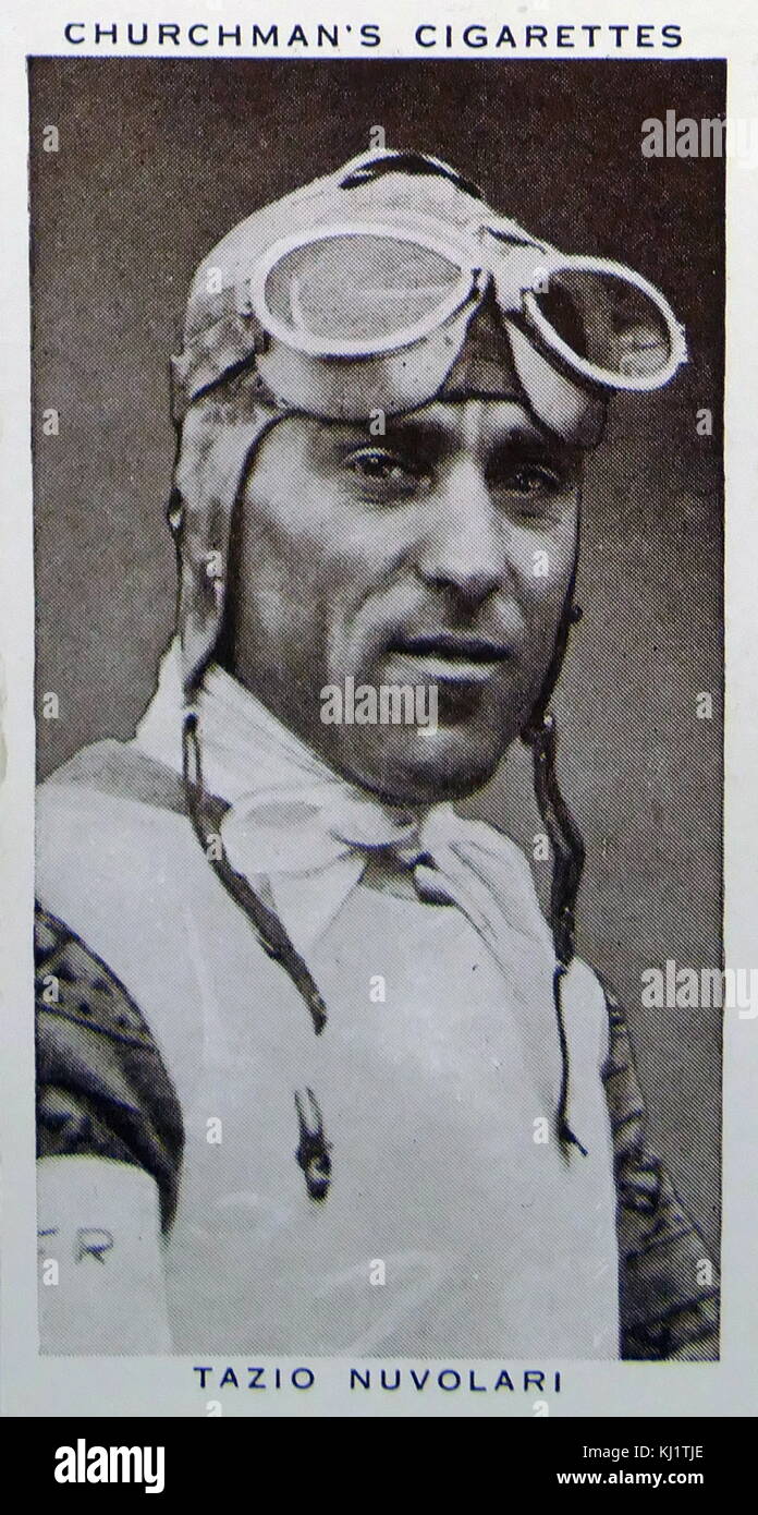 Churchman Kings of Speed Series cigarette card depicting Tazio Nuvolari ...