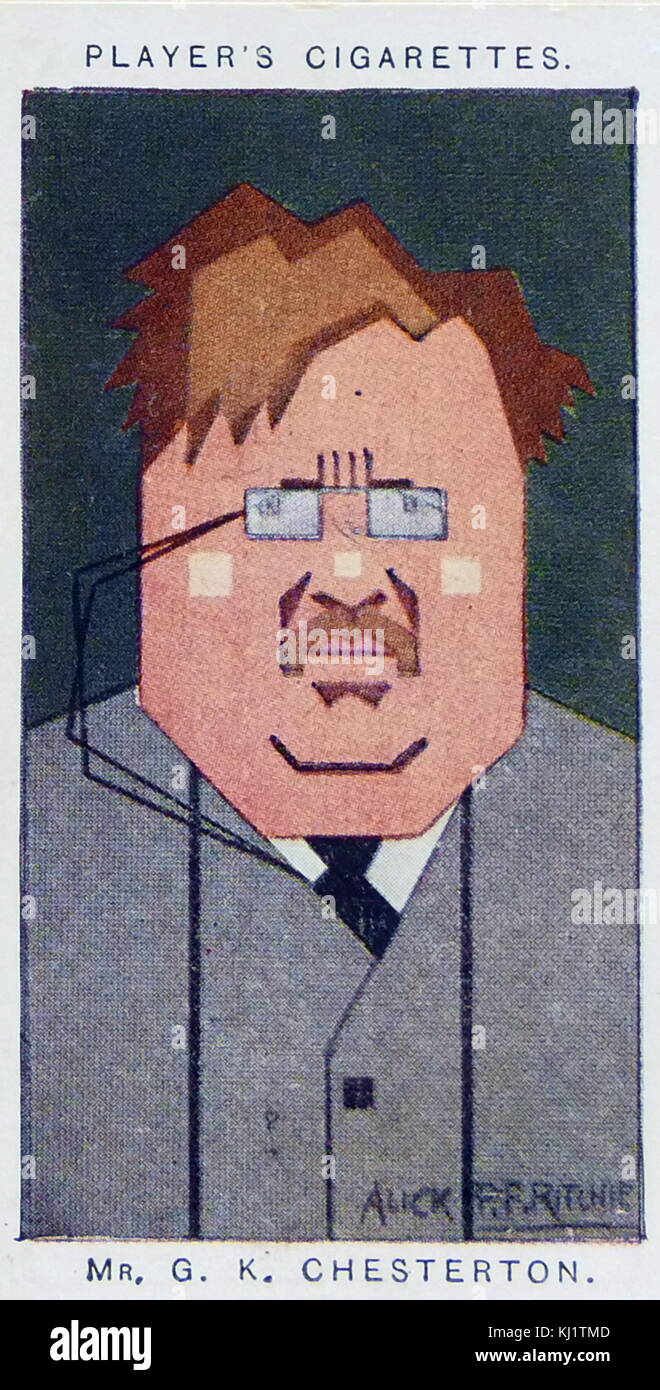 Player's cigarette card depicting Gilbert Keith Chesterton, (1874-1936 ...