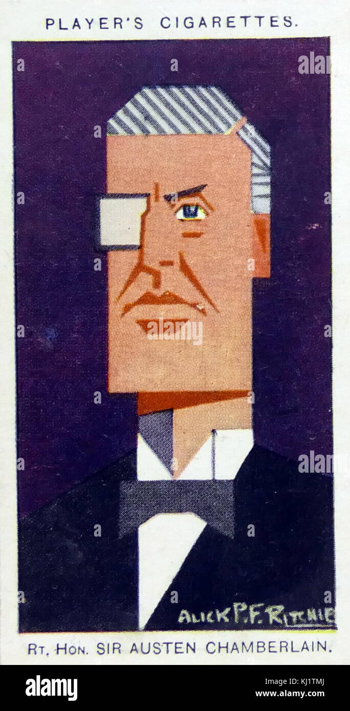 Player's cigarette card depicting Sir Joseph Austen Chamberlain (1863 ...