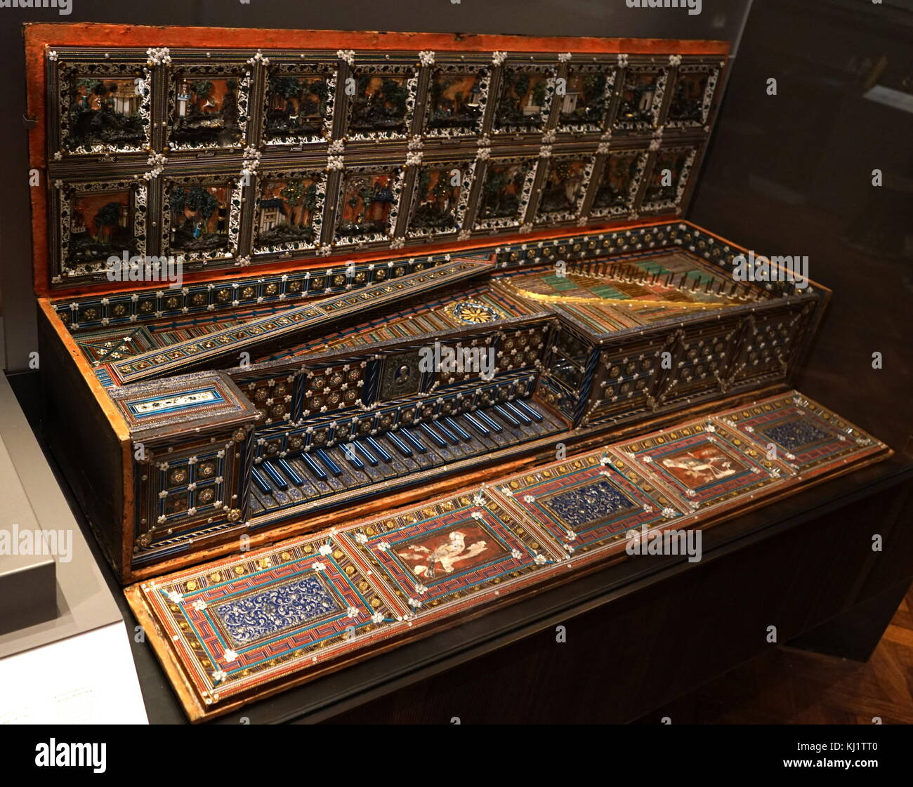 A glass virginal, an early spinet with the strings parallel to the ...