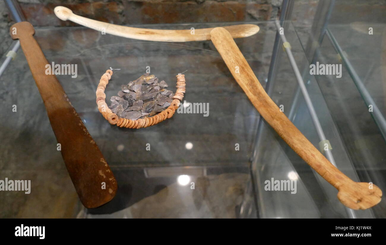 Collection of tools made from mammoth ivory. Dated 10th Century BC ...