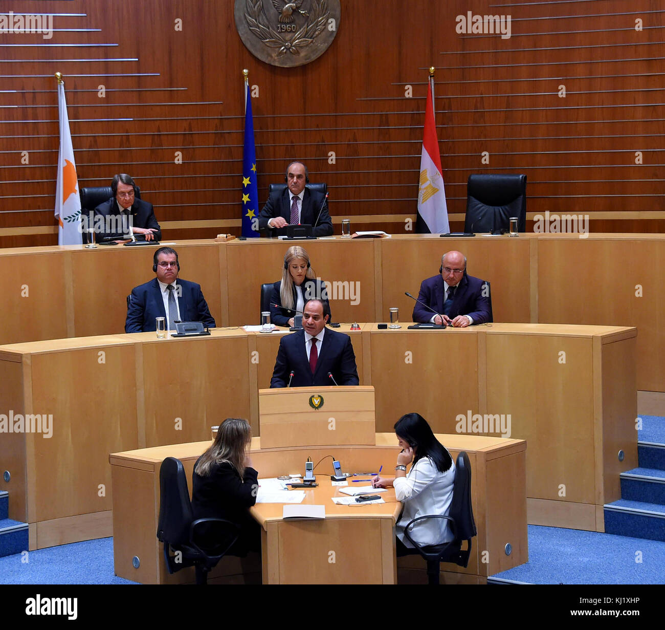 Nicosia, Nicosia, Cyprus. 20th Nov, 2017. Egyptian President Abdel ...