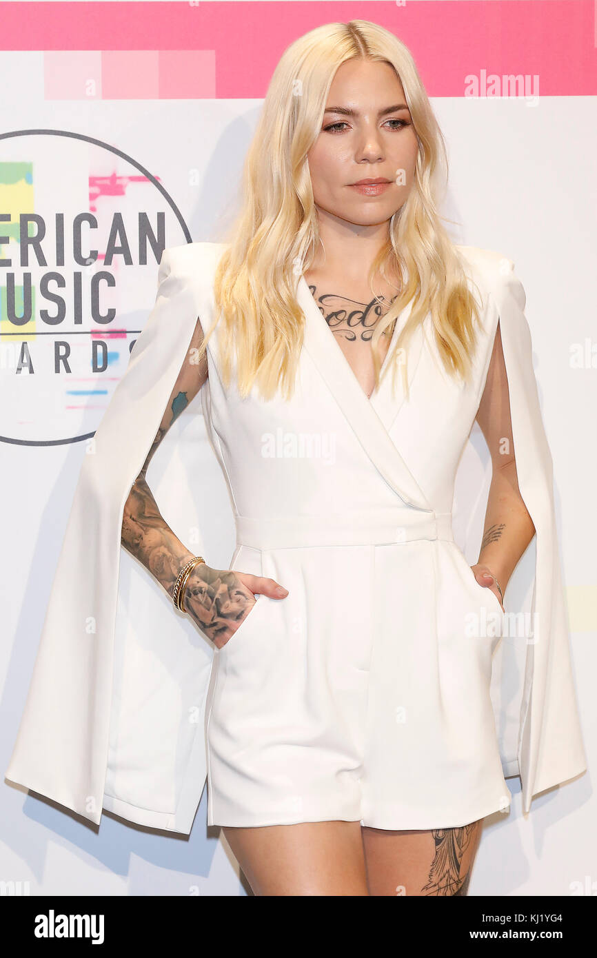 LOS ANGELES, CA - NOVEMBER 19: Skylar Grey poses in the press room at ...