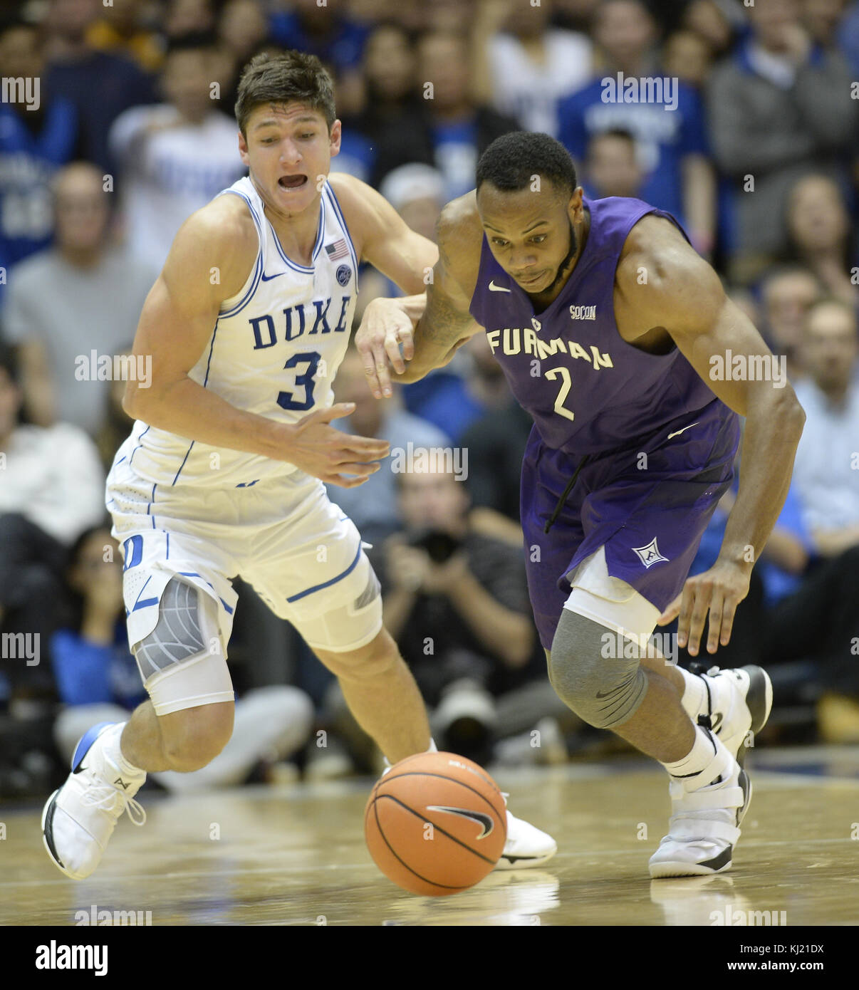 Durham, North Carolina, USA. 20th Nov, 2017. GRAYSON ALLEN (3) of Duke ...