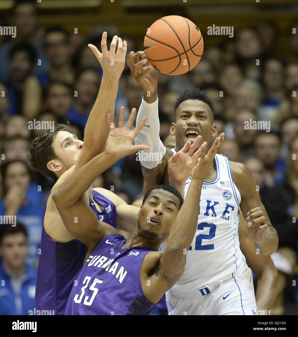 Durham, North Carolina, USA. 20th Nov, 2017. CLAY MOUNCE, left, and ...