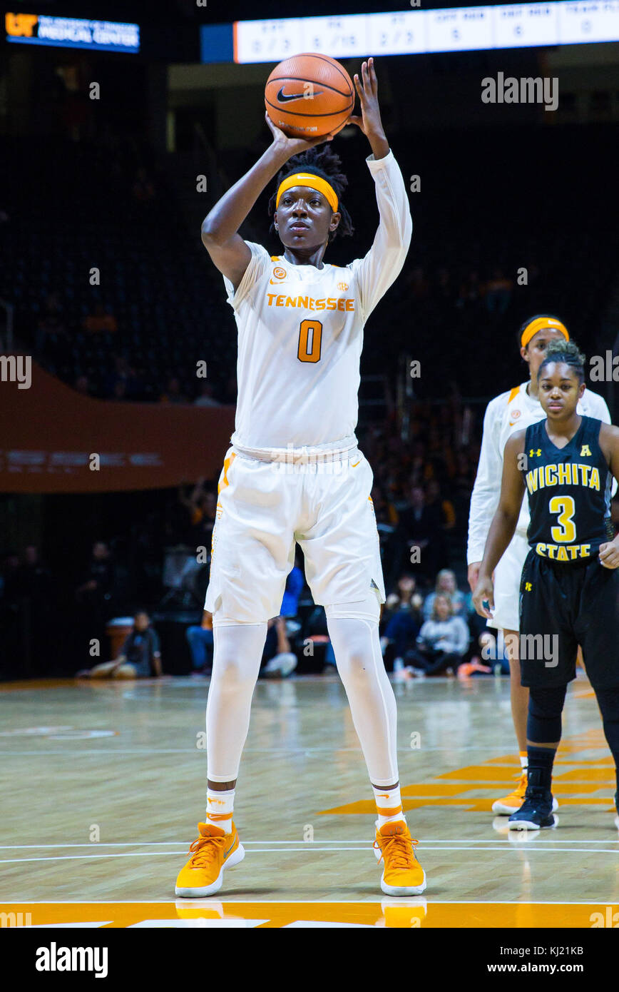 Knoxville, Tennessee, USA. 20th Nov, 2017. Rennia Davis #0 of the ...