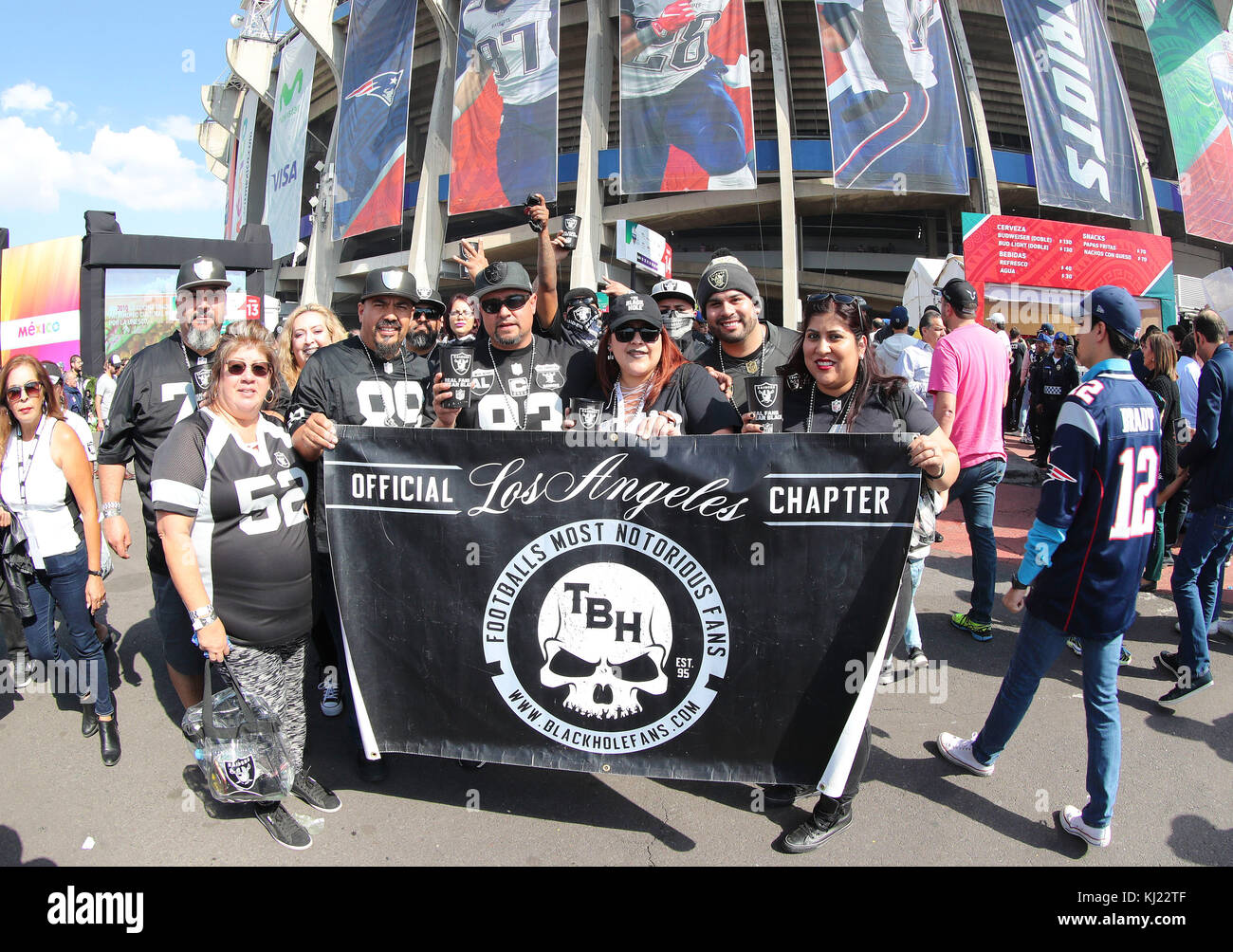 Nov 19, 2017; Mexico City, MEX, USA; Oakland Raiders fans pose during ...