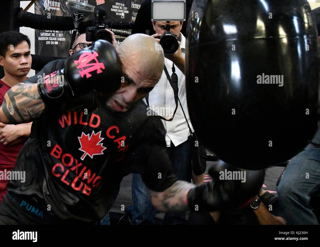 Ca. 20th Nov, 2017. Doing his last SoCal media day workout Miguel Cotto ...